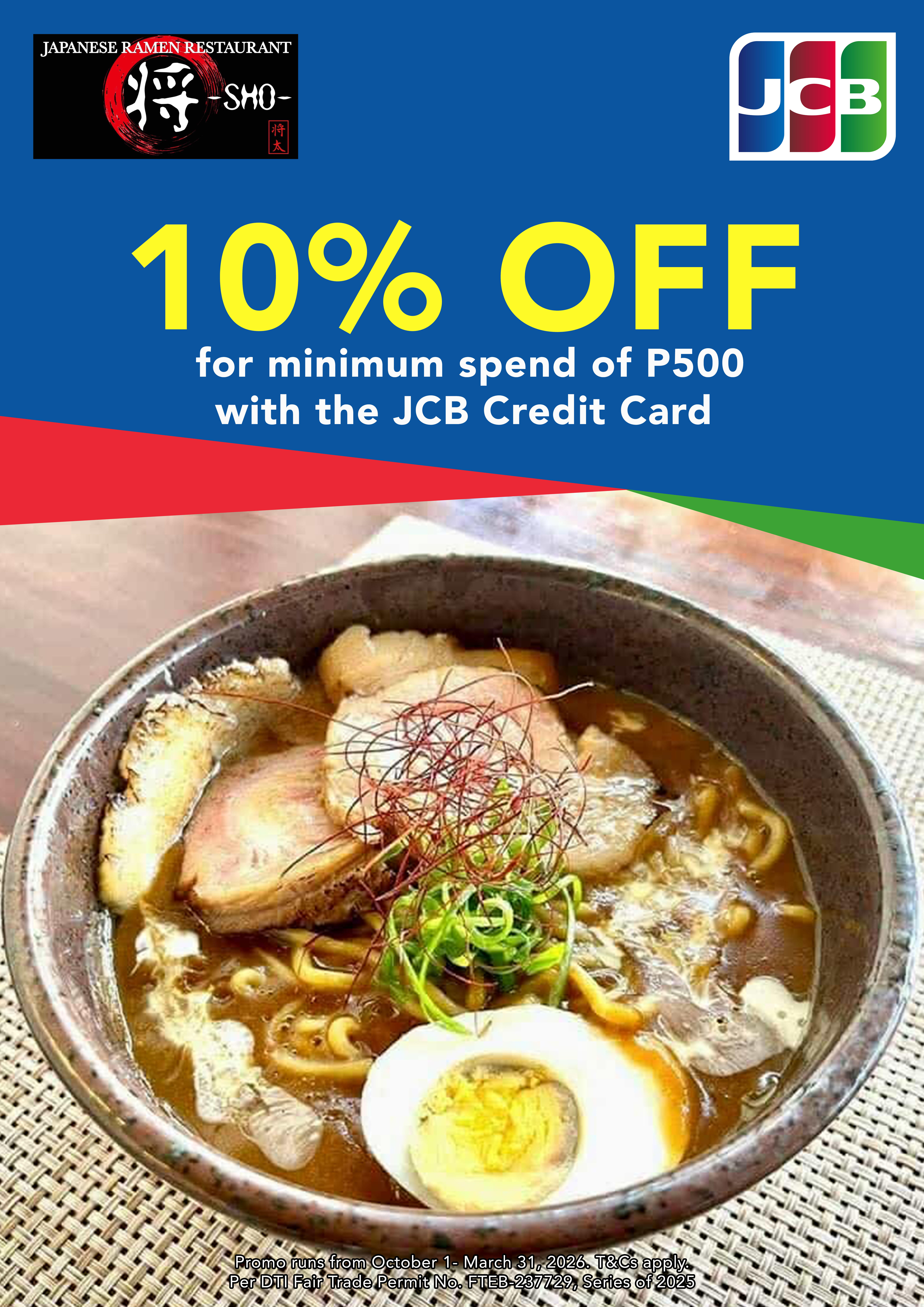 Get 10% OFF at Sho Japanese Ramen | JCB Campaign | Philippines | JCB ...