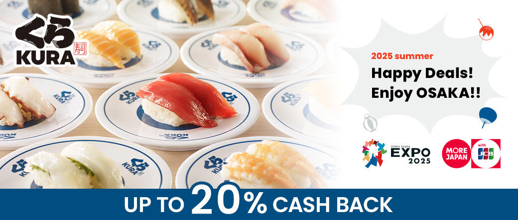 Dapatkan cashback 20% di Kura Sushi. | Promo JCB | Indonesia | JCB Special Offers